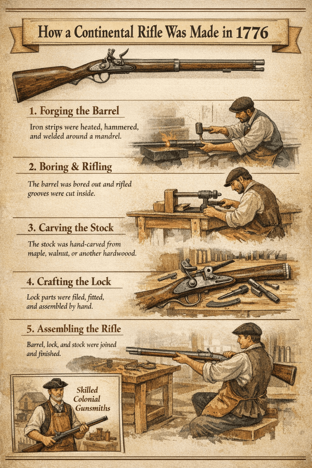Weapons Used in 1776: Guns, Rifles, Cannons of the Revolutionary War ...