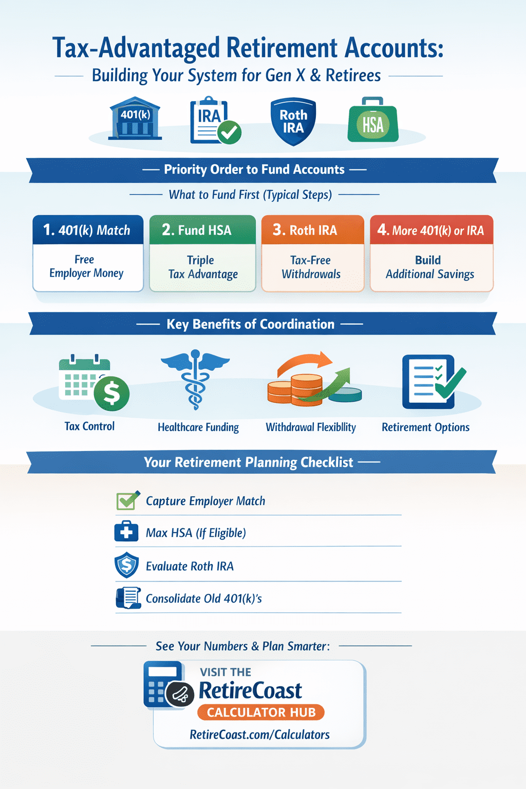 Tax-Advantaged Retirement Accounts Guide 2026: 401(k)s, IRAs, Roths & HSAs